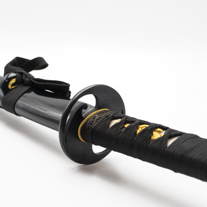 KATANA ACIER DAMAS. NOIR