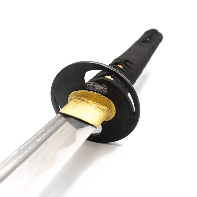 KATANA ACIER DAMAS. NOIR